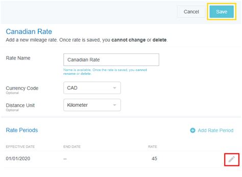 Rates Admin Screen Chrome River Help Center