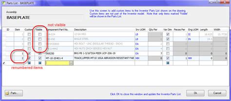 how to identify parts list rows uniquely autodesk community