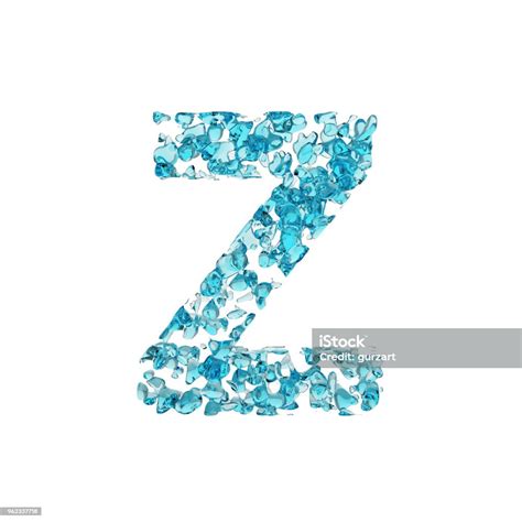 알파벳 대문자 Z 편지입니다 푸른 물으로 만든 액체 글꼴을 삭제 합니다 3d 렌더링에 고립 된 흰색 배경 0명에 대한 스톡 사진