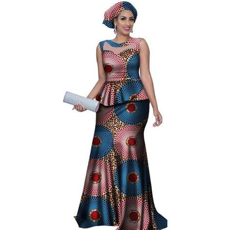 African Style Long Dress For Women Cotton Print Kitenge Ankara With
