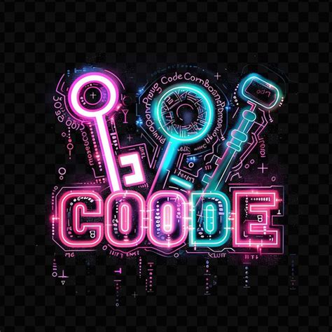 Psd Secretive Neon Glow Of Code Text With Neon Cobalt Color Ador Y2k