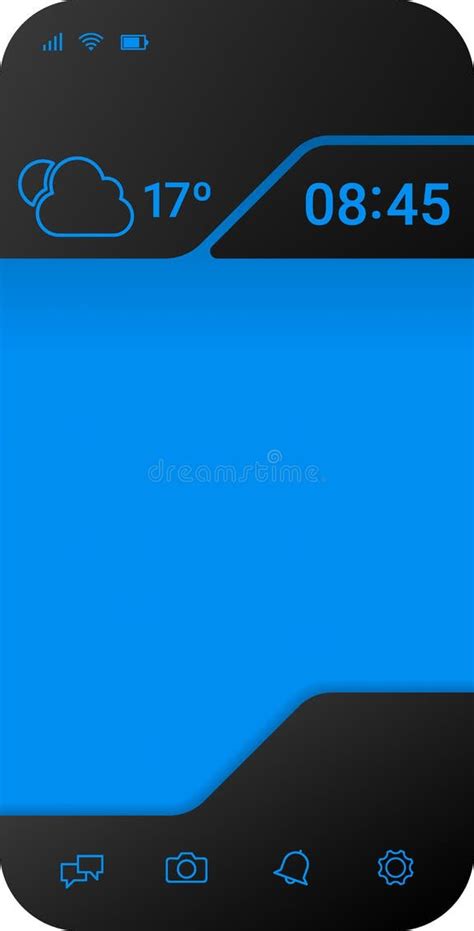 Sleek Mobile Phone User Interface With Blue And Black Theme Stock Vector Illustration Of User