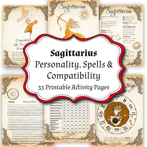 Sagittarius Astrological Sign Zodiac Cheat Sheets Celestial Etsy