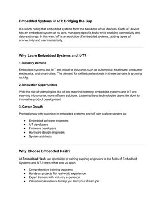 Embedded Systems Vs IoT Key Differences Pdf