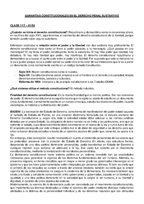 Garantias Constitucionales En El Derecho Penal Sustantivo Final