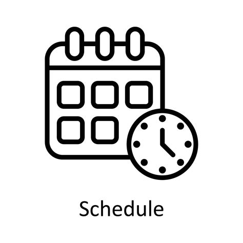 Schedule Vector Outline Icon Design Illustration Time Management Symbol On White Background Eps