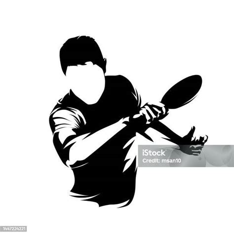 Pemain Tenis Meja Ilustrasi Vektor Terisolasi Ilustrasi Stok Unduh