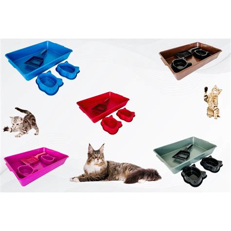Kit Sanit Rio Higi Nico Completo Bandeja Caixa De Areia Comedouro Bebedouro P Gatos Felinos