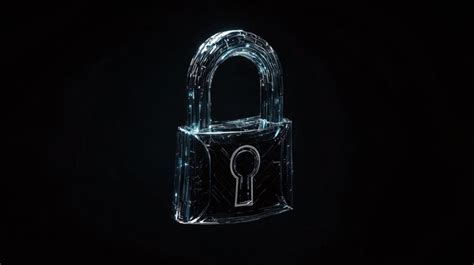 Cybersecurity Padlock Hologram Premium Ai Generated Image