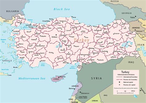 Detailed Political Map Of Turkey Ezilon Maps