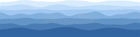 Abstract Blue Wave Pattern With Layered Oceanic Design Stock Vector Illustration Of Horizon