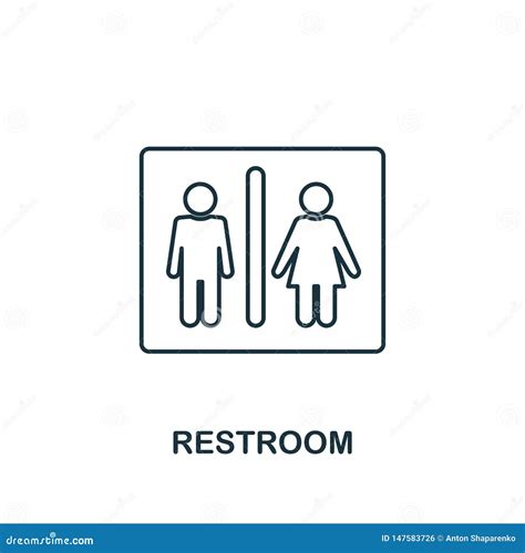 Restroom Icon Thin Line Outline Style From Shopping Center Sign Icons Collection Stock
