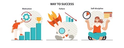 성공으로 가는 길 비즈니스 또는 개인 개발 여정 자기 성장 프리미엄 벡터