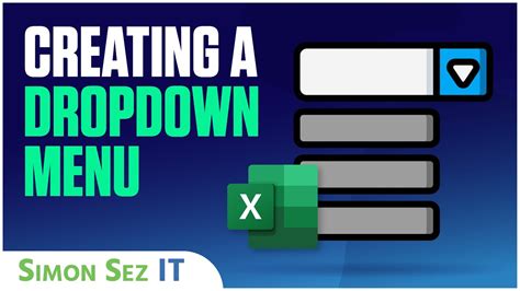 how to create a dropdown menu in microsoft excel youtube