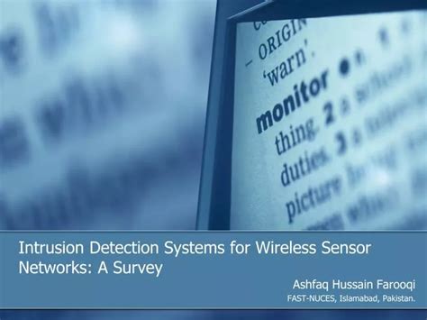 Ppt Intrusion Detection Systems For Wireless Sensor Networks A