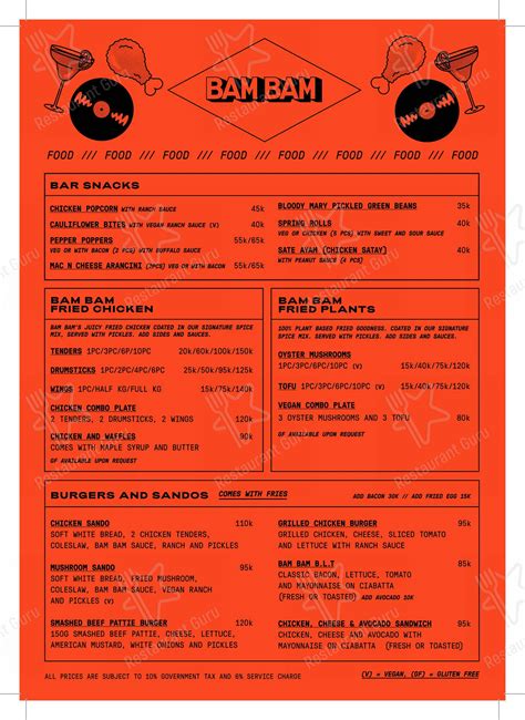 Menu At Bam Bam Bali Restaurant Mengwi