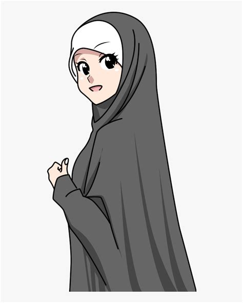 Girl Wearing Hijab Drawing Voal Motif
