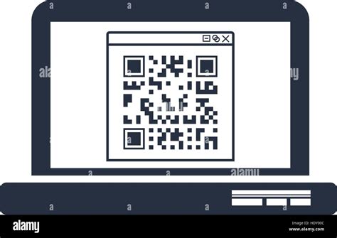 Qr Code And Laptop Icon Scan Technology Information Price And Digital Theme Isolated Design