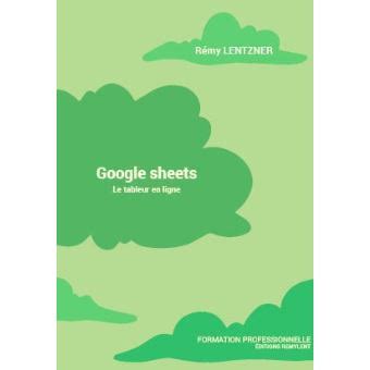 Google sheets Le tableur en ligne relié Rémy Lentzner Achat Livre