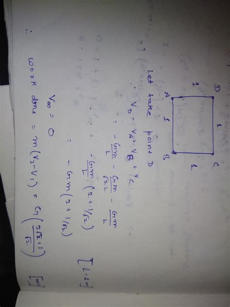 0 0 0 J 05 Four Particle Each Of Mass 1kg Are The Four Corners Of A