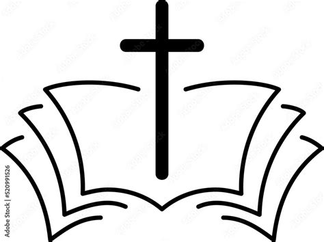 Vector Illustration Of Christian Logo Or Icon Emblem With Cross And