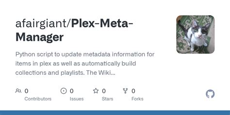Github Afairgiantplex Meta Manager Python Script To Update Metadata Information For Items In