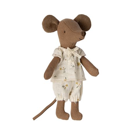 Maileg Big Sister Brown Mouse In Matchbox Floral Pjs Homebird House