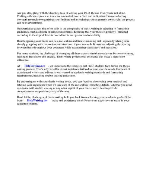 Phd Thesis Double Spacing Pdf