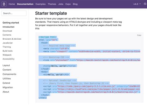 ベーシックテンプレート（cdn版）bootstrap 4｜レンタルサーバーナレッジ