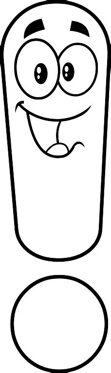 Décrit Drôle De Point Dexclamation Caractère De Dessin Animé Vecteurs