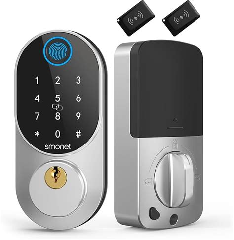 Door Locks With Keypads SMONET Fingerprint Keyless Entry Smart Deadbolt