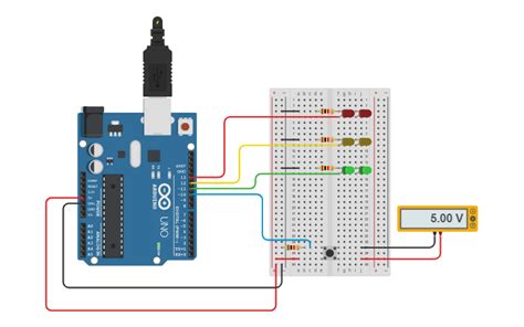 Circuit Design Traffic Light Tinkercad