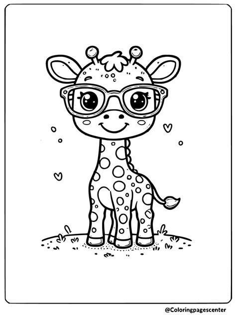 Cute Giraffe Colouring In