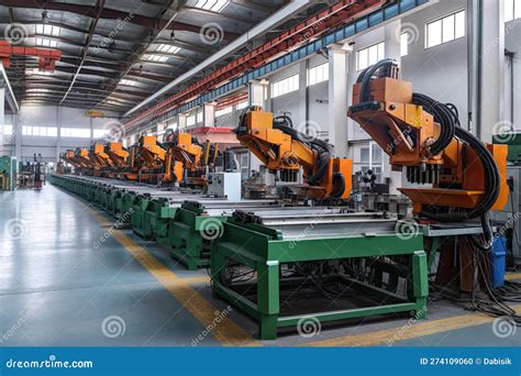 Robotic Arms On The Assembly Line Automated Conveyor On Factory Created With Generative Ai