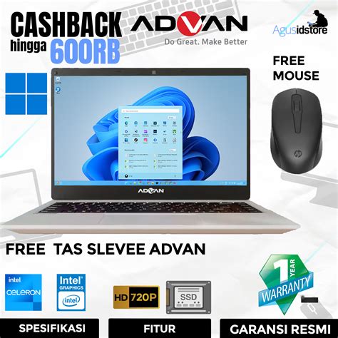 Jual Laptop Murah Advan Soulmate Sg14s01a Sg14s02a Celeron N4020 Ram