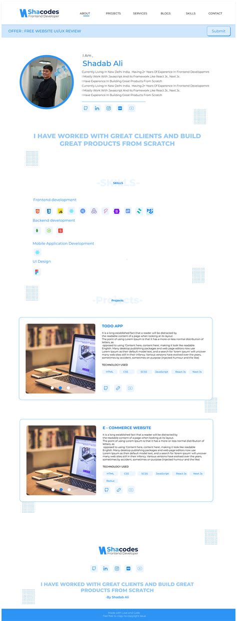 Frontend Developer Portfolio Behance
