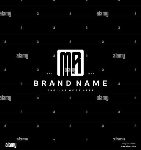 Mr Monogram Logo Initials With Square Rectangular Shape Isolated On