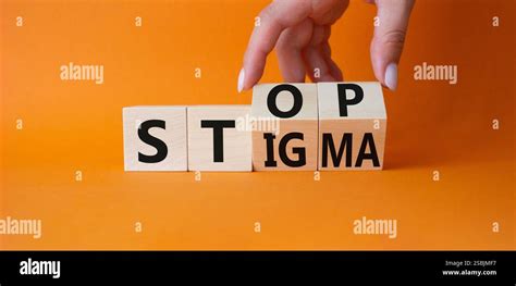 Stop And Stigma Symbol Concept Words Stop And Stigma On Wooden Cubes