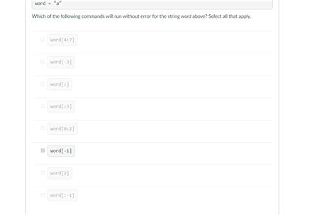 Solved Word A Which Of The Following Commands Will Run Chegg