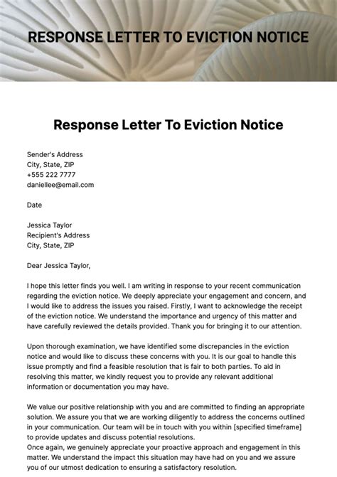Letter Of Eviction Template