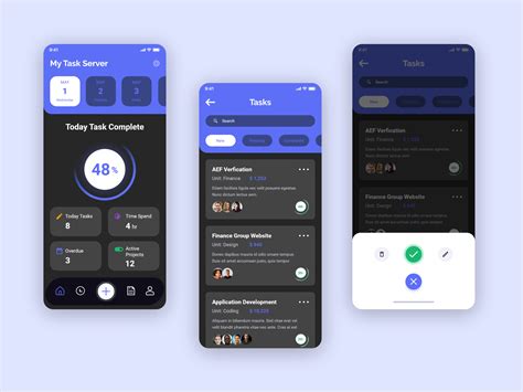 Tasks Manager Dark Theme Task Management Dark