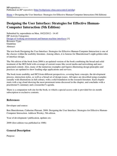 Hp Repository Designing The User Interface Strategies For Effective