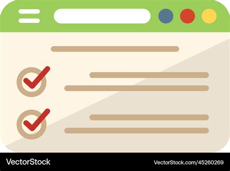 Website Exam Icon Flat Work Test Royalty Free Vector Image