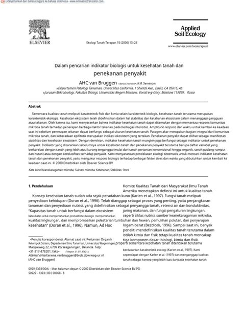 In Search Of Biological Indicators For Soil Health And D2000applied