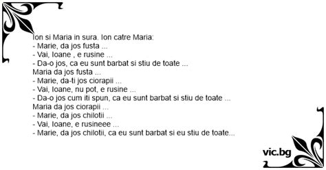 Ion Si Maria In Sura Ion Catre Maria Marie Da Jos Fusta Vai