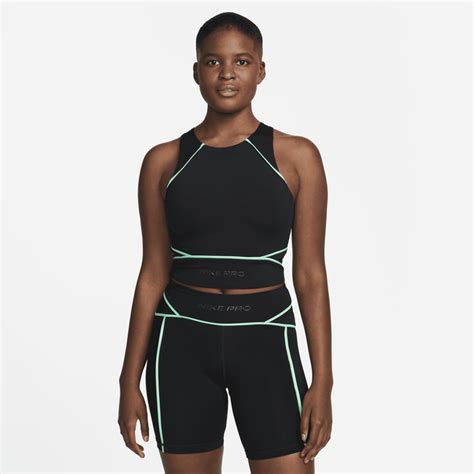 Nike Womens Pro Dri Fit Cropped Training Tank Top In Black Shopstyle
