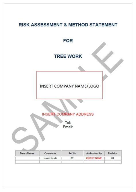 Risk Method Statement For Tree Work Seguro