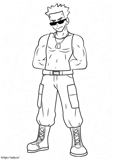 Lt Surge Pokemon Gym Leader Coloring Page