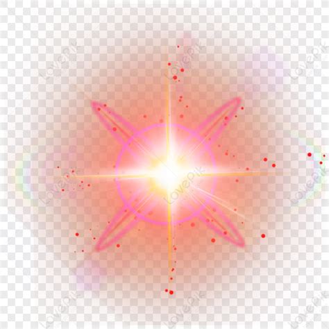 Symmetrical Red Explosion Light Effect Lens Flare Effects White Png Hd