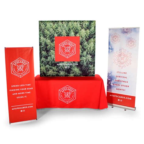 3 Sided Open Back Custom Printed Logo Tablecloth